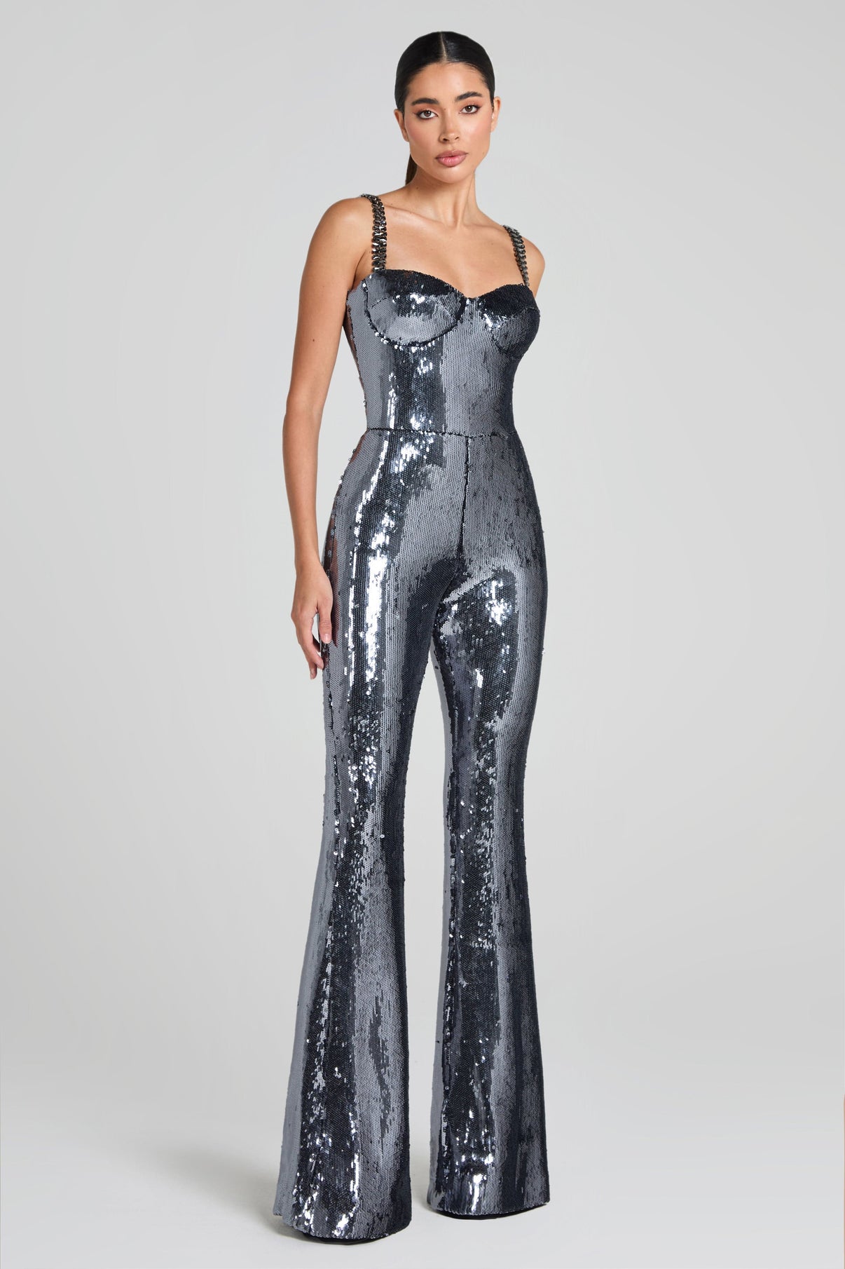 Beverly Silver Jumpsuit – NADINE MERABI