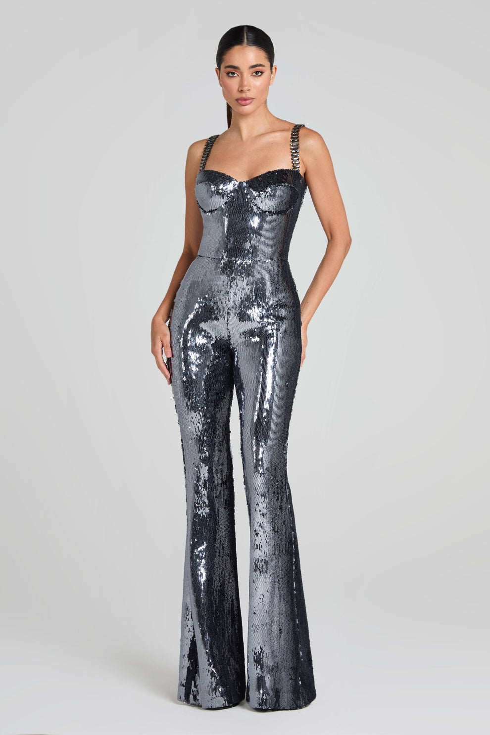 Beverly Silver Jumpsuit | NADINE MERABI