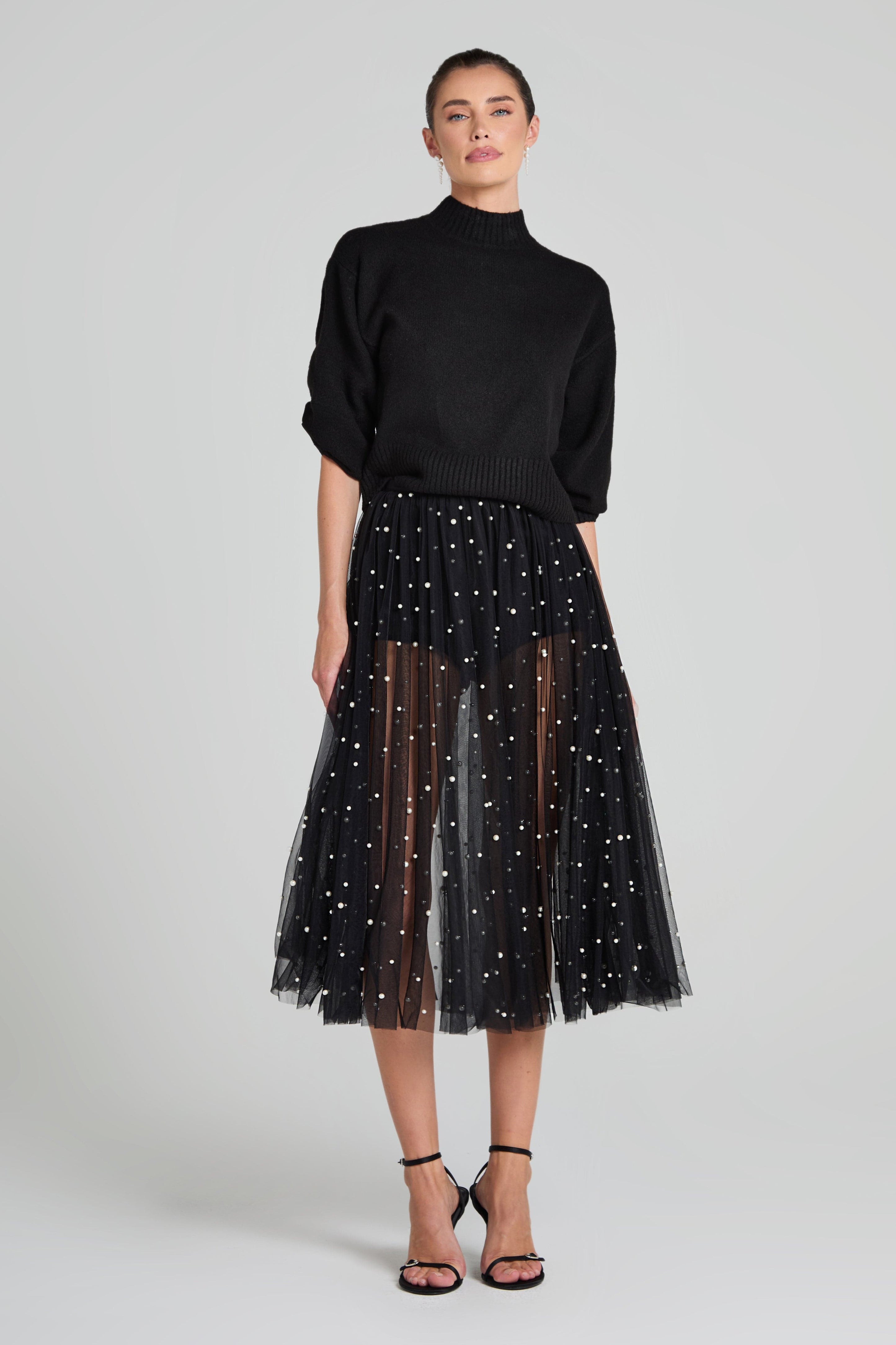 Blake Black Skirt | NADINE MERABI