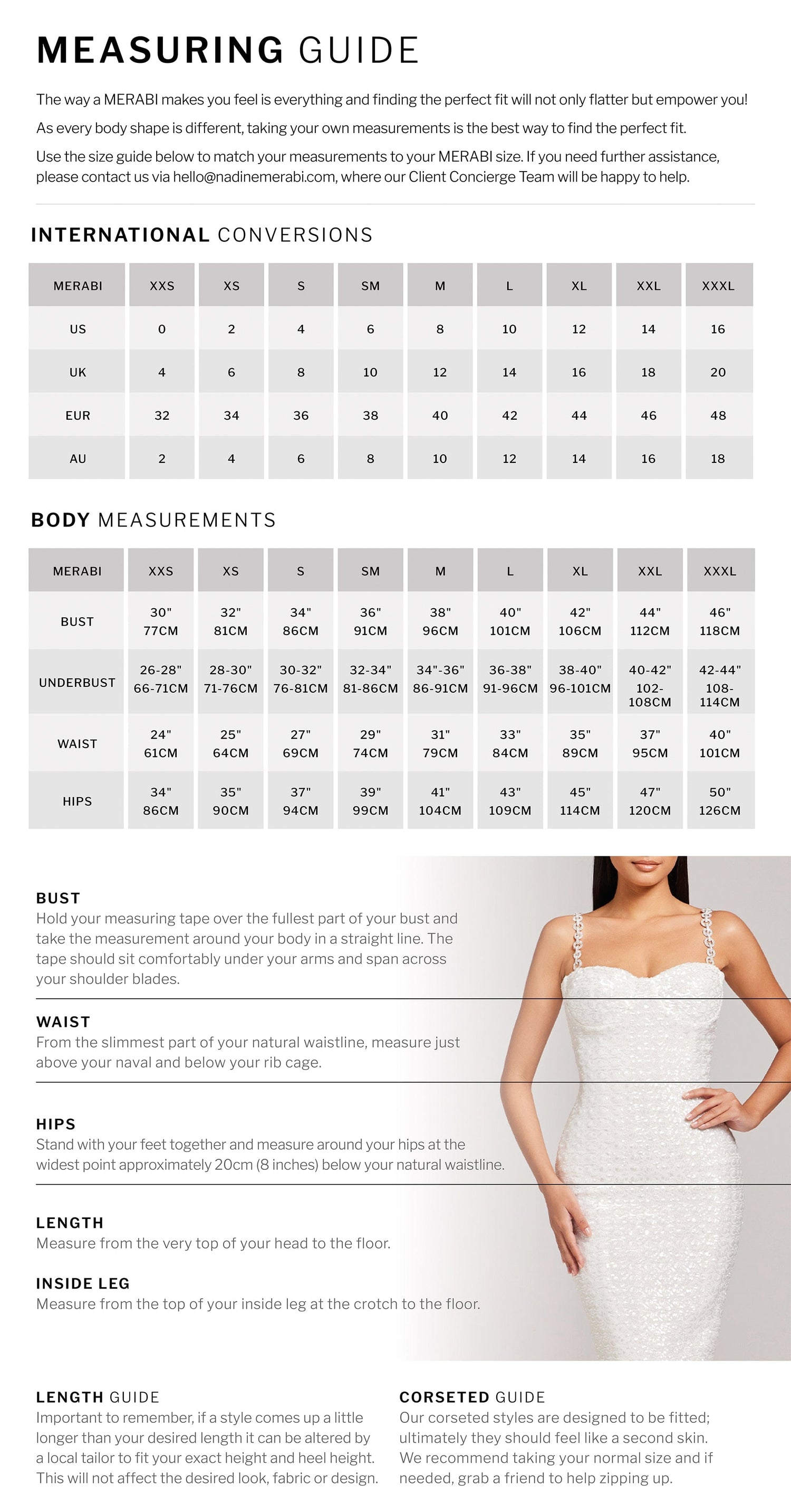 NADINE MERABI Size Guide | NADINE MERABI